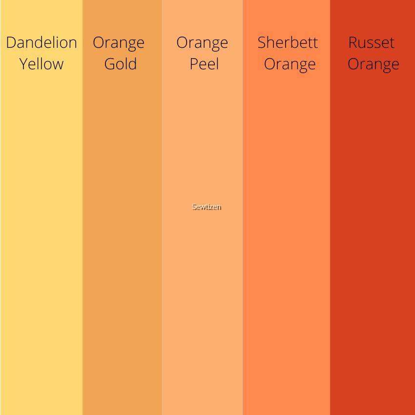 Orange Shades Colour