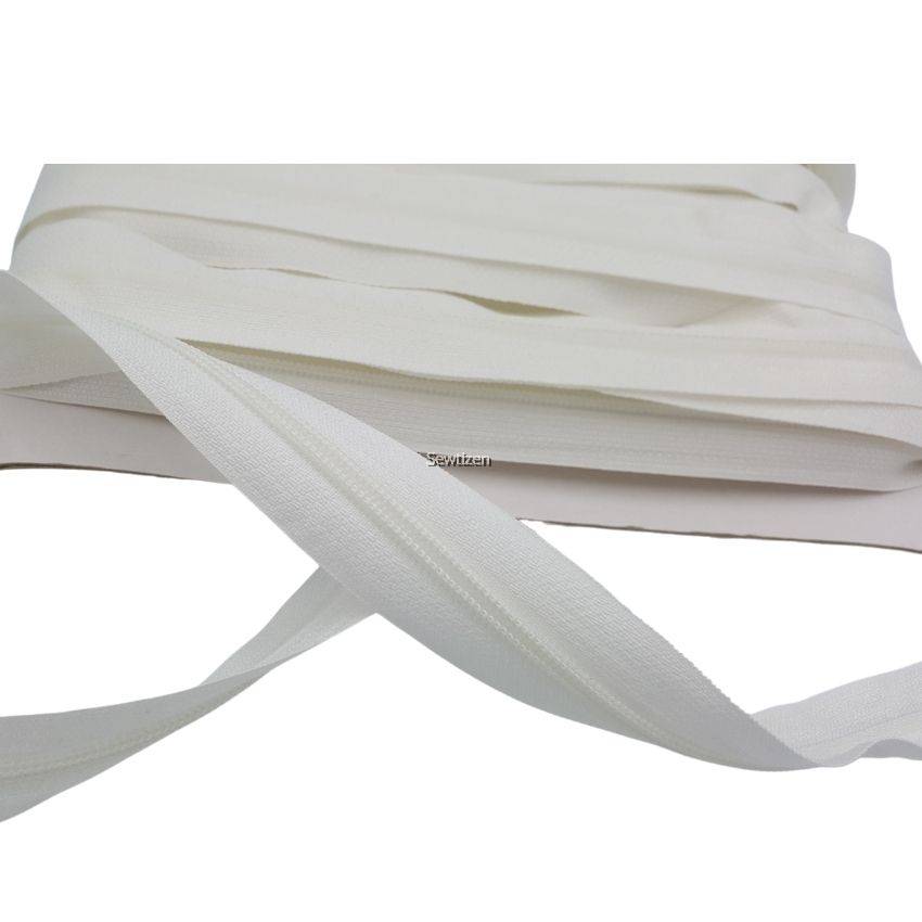 White Zipper size #5 with Zipper Head